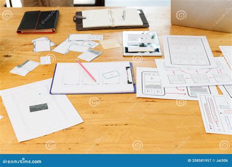 Graphic Designers Work Together With Ux Ui Designer Planning Application Template Layout