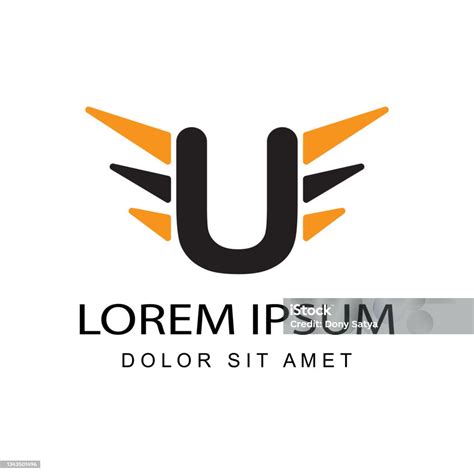 날개가 있는 초기 문자 U 격리된 배경의 유니티 로고 템플릿 디자인 벡터 가족에 대한 스톡 벡터 아트 및 기타 이미지 가족