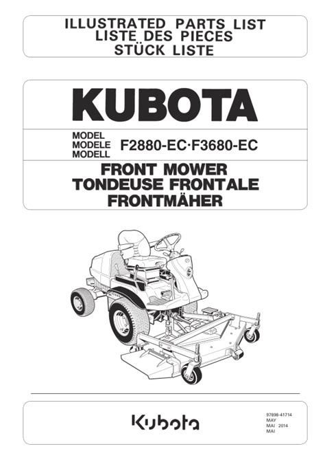 Kubota F2880 F3680 Mower Parts Manual