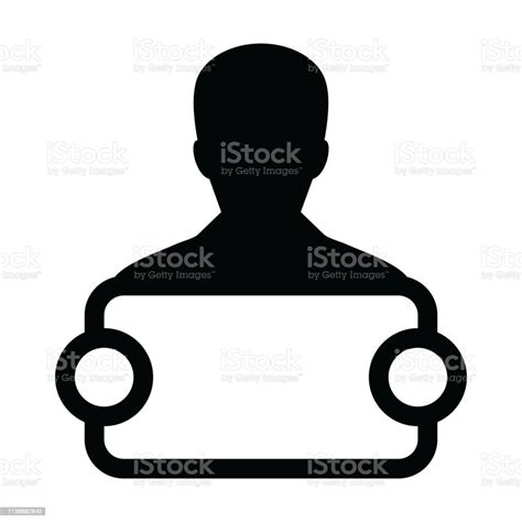 그림 문자 그림에서 광고를 위한 간판과 캠페인 아이콘 벡터 남성 사람 프로필 아바타 기호 Publicity Event에 대한