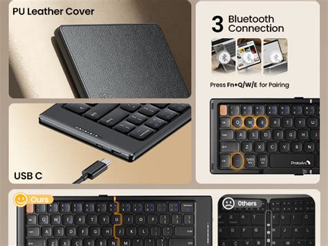 Xk04 Compact Foldable Bluetooth Keyboard For Travel Protoarc