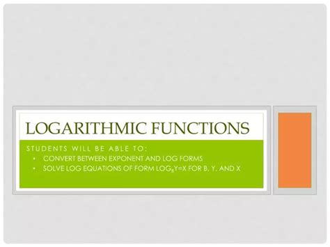 PPT Logarithmic Functions PowerPoint Presentation Free Download ID 2704513