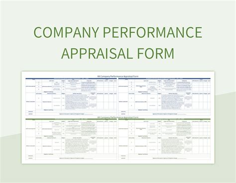 Company Performance Appraisal Form Excel Template And Google Sheets File For Free Download