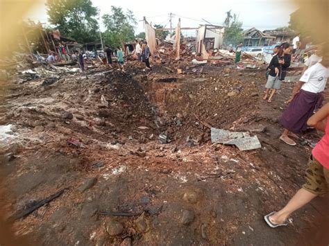 ယမ်းဂိုဒေါင်နေရာကို စစ်တပ်က ဒရုန်းနဲ့လက်နက်ကြီးပစ်ချလို့ ကလေး ၄ ဦးအပါ အရပ်သား ၉ ဦးသေဆုံး