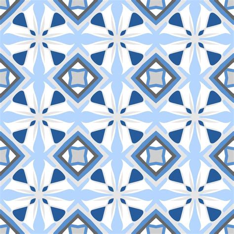 Blue Tone Chevron Zigzag Pattern Design With Aztec Style Seamless