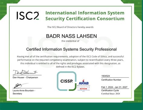 Cissp Cybersecurity Cissp Isc2 Cloud Security Badr Nasslahsen