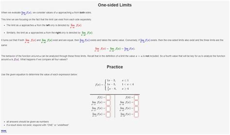 Solved One Sided Limits When We Evaluate Lim Fx We