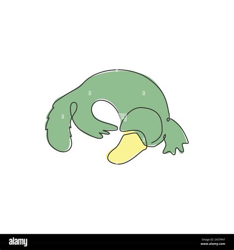 One Single Line Drawing Of Smart Unique Platypus For Logo Identity Typical Cute Australian