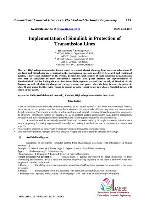 Pdf Implementation Of Simulink In Protection Of Transmission Lines