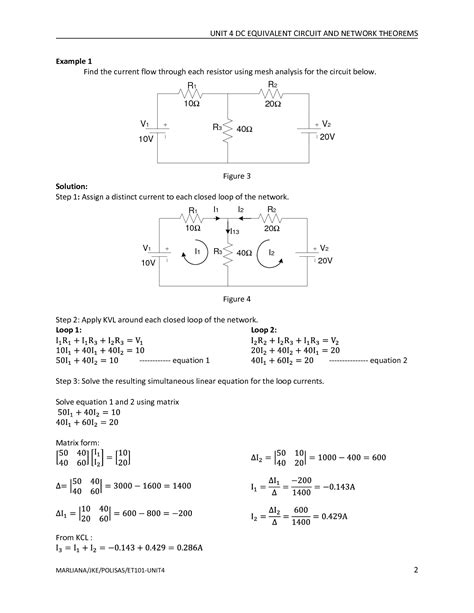 Solution Unit 4 Electric Technology Dc Equivalent Circuit And Network