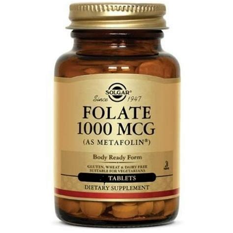 Solgar Folate 1000 Mcg As Metafolin Tablets 120 Ct