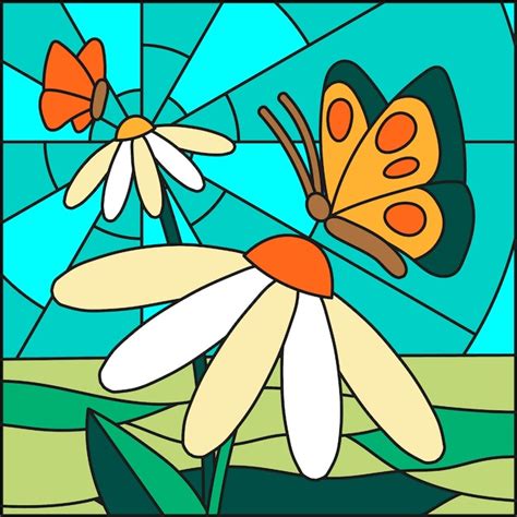 Flat Design Stained Glass Background Free Vector