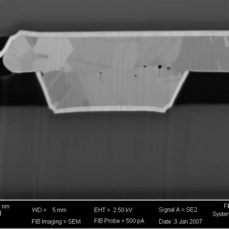 Cross Sectional Fib Sem Image Of A Sample Prepared In The Baseline