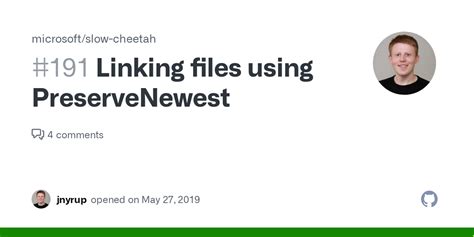 Linking Files Using Preservenewest · Issue 191 · Microsoftslow Cheetah · Github