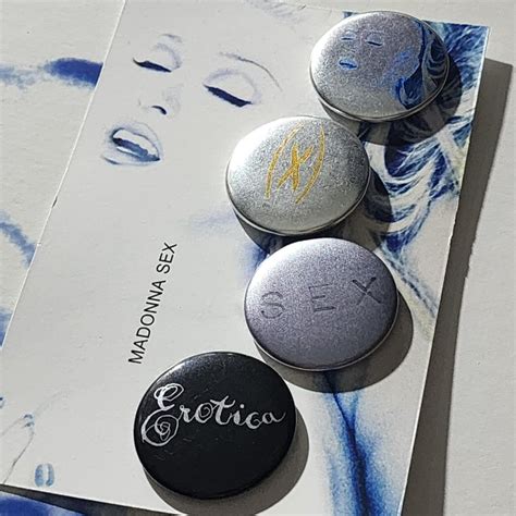 Madonna Erotica Acetate Pin Button Set Sex Book Deeper And Deeper