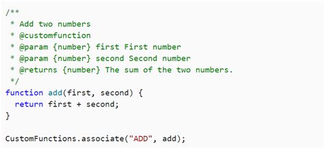 Office Js How To Show Description For Custom Function Parameters In