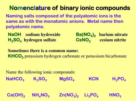 PPT IONIC COMPOUNDS Names And Formulas PowerPoint Presentation Free Download ID 2962564