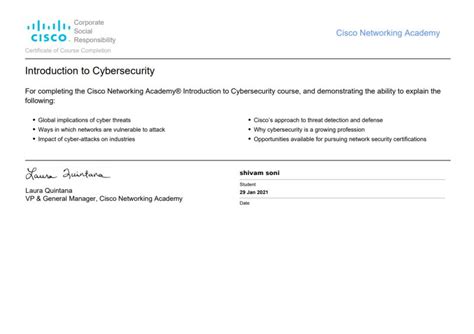 Shivam Soni On Linkedin Completed My Course Of Cyber Security