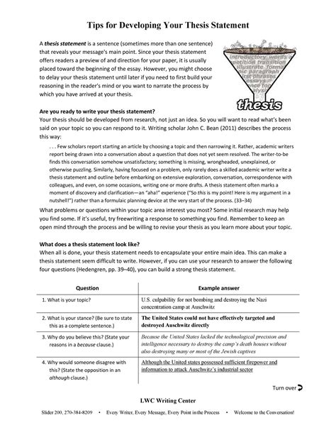 Perfect Thesis Statement Templates Examples ᐅ TemplateLab