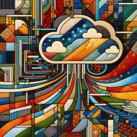 Felt Art Patchwork Seamless Data Migration To The Cloud With An Image Showing Data Being