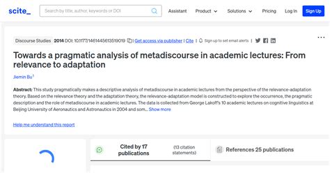 Towards A Pragmatic Analysis Of Metadiscourse In Academic Lectures From Relevance To Adaptation