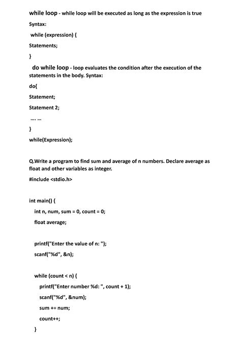 Bca Practical 5 While Loop While Loop Will Be Executed As Long As The Expression Is True