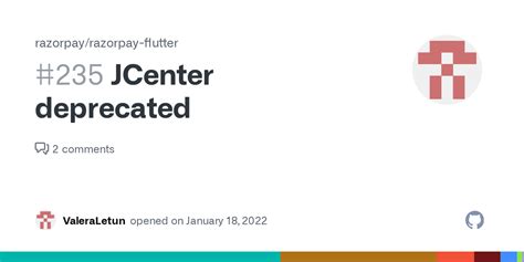 JCenter Deprecated Issue Razorpay Razorpay Flutter GitHub