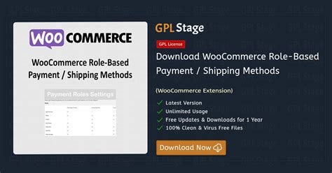 Role Based Payment Shipping Methods For Woocommerce