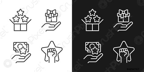 Effective Sales Strategy Pixel Perfect Linear Icons Set For Dark