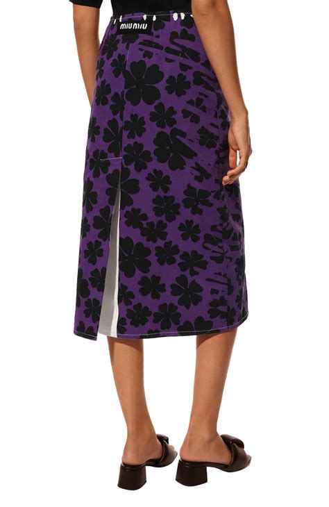 Женская фиолетовая джинсовая юбка Miu Miu купить в интернет магазине ЦУМ арт Mg1757 10mg F0cfw