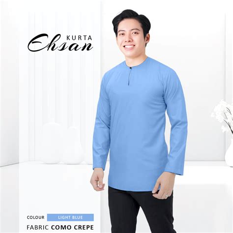 Kurta Ehsan Lelaki Dewasa Leher Teluk Belanga By Modest Glam Shopee Malaysia