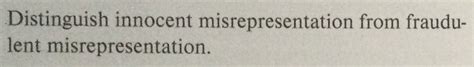 Solved Distinguish Innocent Misrepresentation From