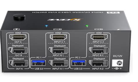 Triple Monitors KVM Switch 2 DisplayPort HDMI USB 3 0 KVM Switch 8K 60Hz 4K 144Hz Apply To 3