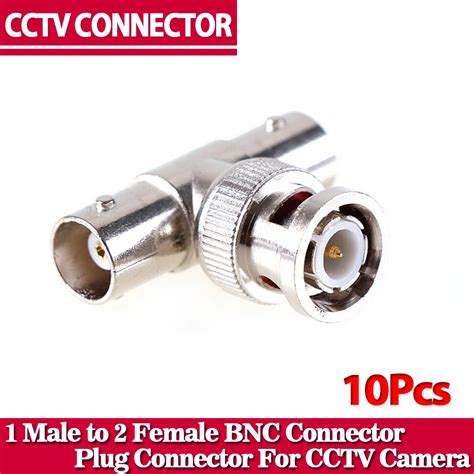 Pcs Lot Coaxial T Connector Male To Female Coupler Way BNC Connector For