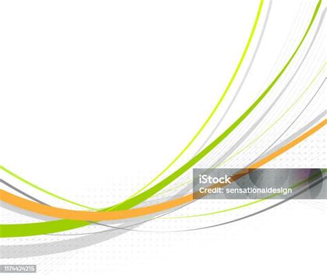흰색에 다채로운 곡선과 추상적 인 배경 간단한 깨끗한 스타일의 물결 모양 패턴 선에 대한 스톡 벡터 아트 및 기타 이미지 선 신선함 파도 패턴 Istock