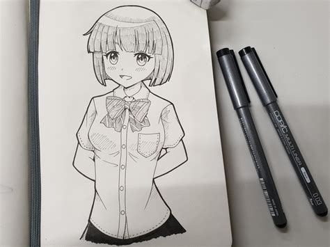 종이에 펜으로 그린 그림 두 장입니다 자작 그림 게시판