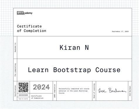 Kiran N On Linkedin Im Happy To Share That Ive Been Completed Learn Bootstrap Course From