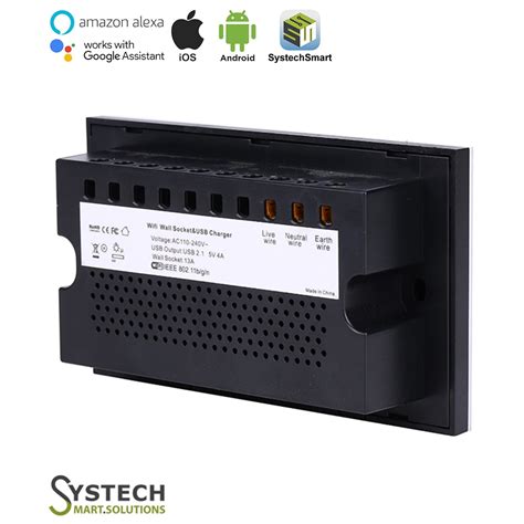 Smart Wifi Wall Socket Combo Double Socket With USB