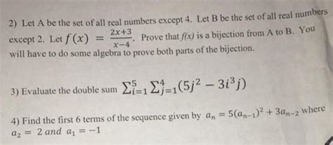 Solved Let A Be The Set Of All Real Numbers Except Let Chegg