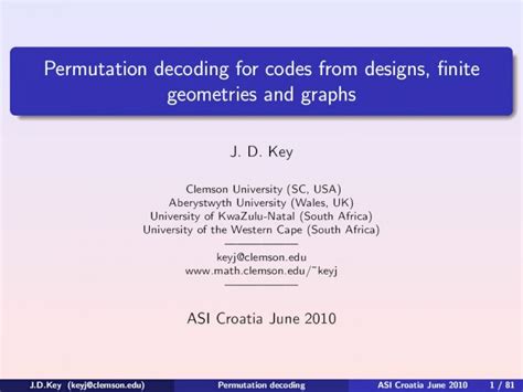 Pdf Permutation Decoding For Codes From Designs Finite €¦ · Incidence Matrices Of Classes