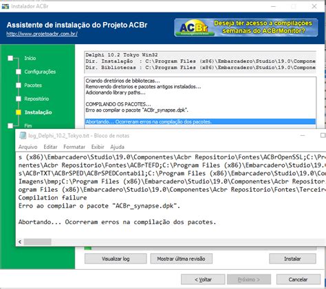 Problema Ao Instalar Acrb Delphi Tokio Com Trunk2 Erro Ao Compilar O Pacote Acbrsynapsedpk