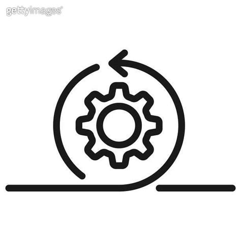 Agile Process Line Icon Gear Arrow And Agile Development Concept