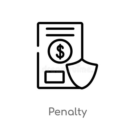 Outline Penalty Vector Icon Isolated Black Simple Line Element Illustration From Gdpr Concept