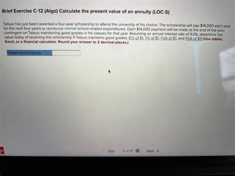 Solved Brief Exercise C Algo Calculate The Present Chegg