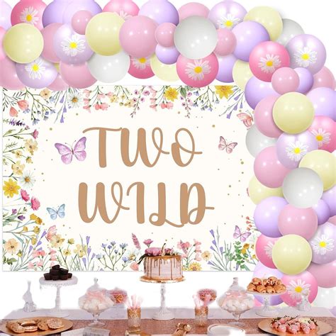 Joymemo Wildflower 2nd Birthday Balloon Arch Kit Flowers Two Wild