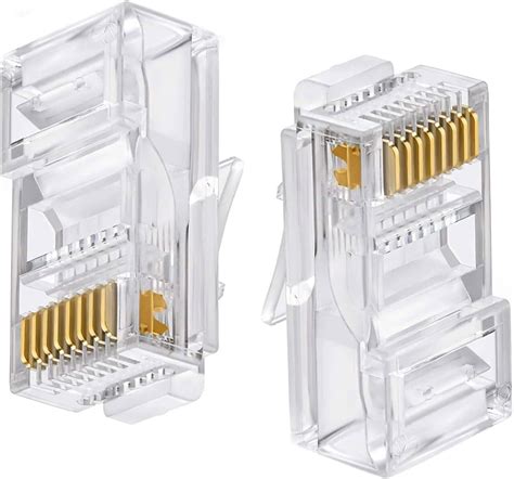 Nexus Rj45 Cat6a And Cat6 Connector Plug 100 Pack Utp 8p8c Ethernet Cable Connectors Gold Plated