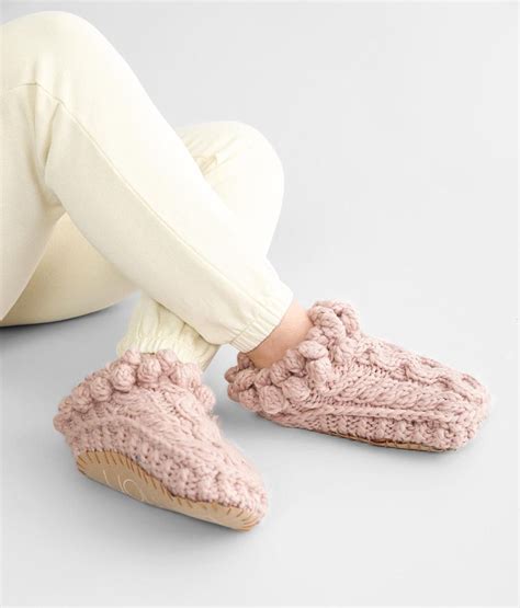 Lemon Whimsy Sweater Slipper Womens Shoes In Medium Pink Buckle