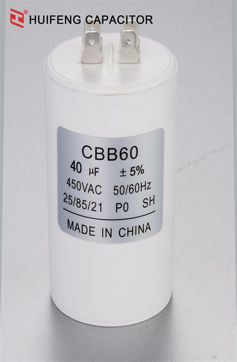 Cbb60 40uf 450v Motor Starting Polypropylene Film Resistor Capacitor