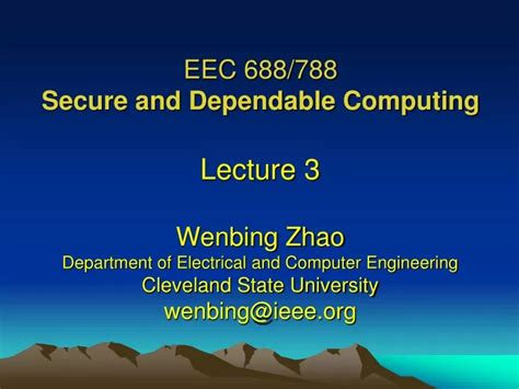 Ppt Eec 688788 Secure And Dependable Computing Powerpoint
