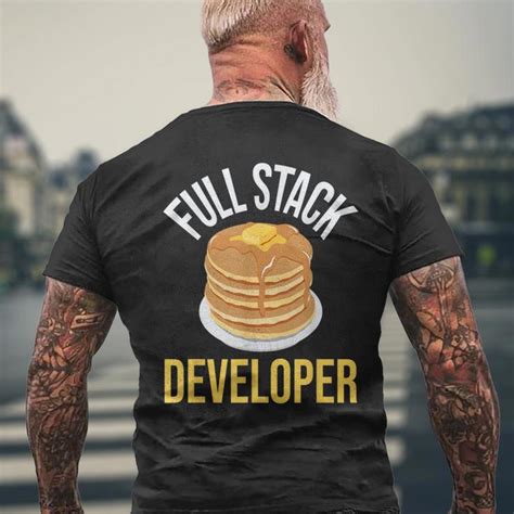 Full Stack Developer Computer Science Programmer Coding Mens T Shirt Back Print Mazezy